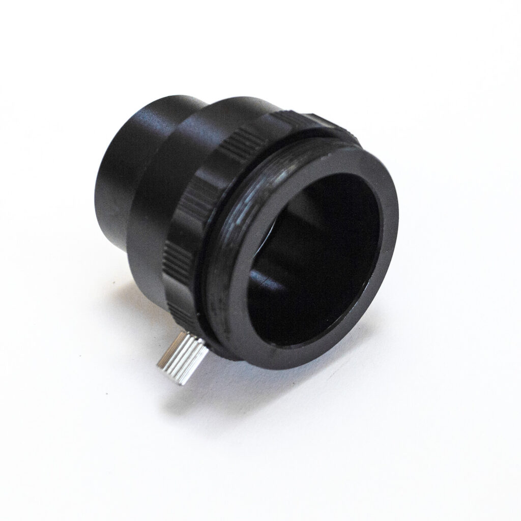 1.25" T-adapter combined with compact 2x Barlow lens