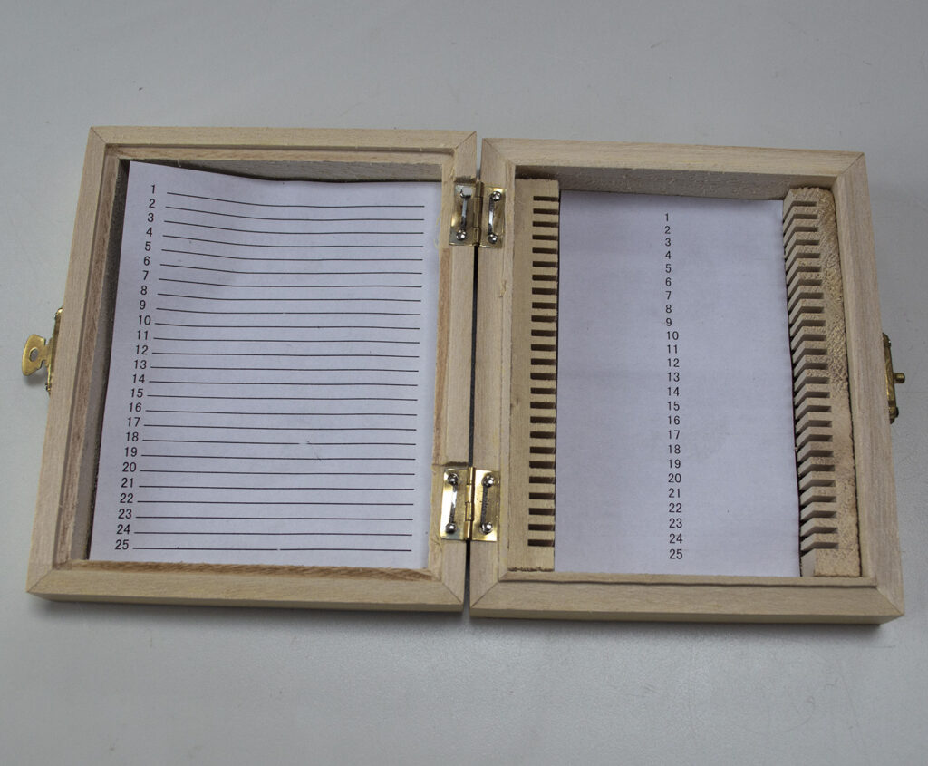 Wooden microscope slide box
