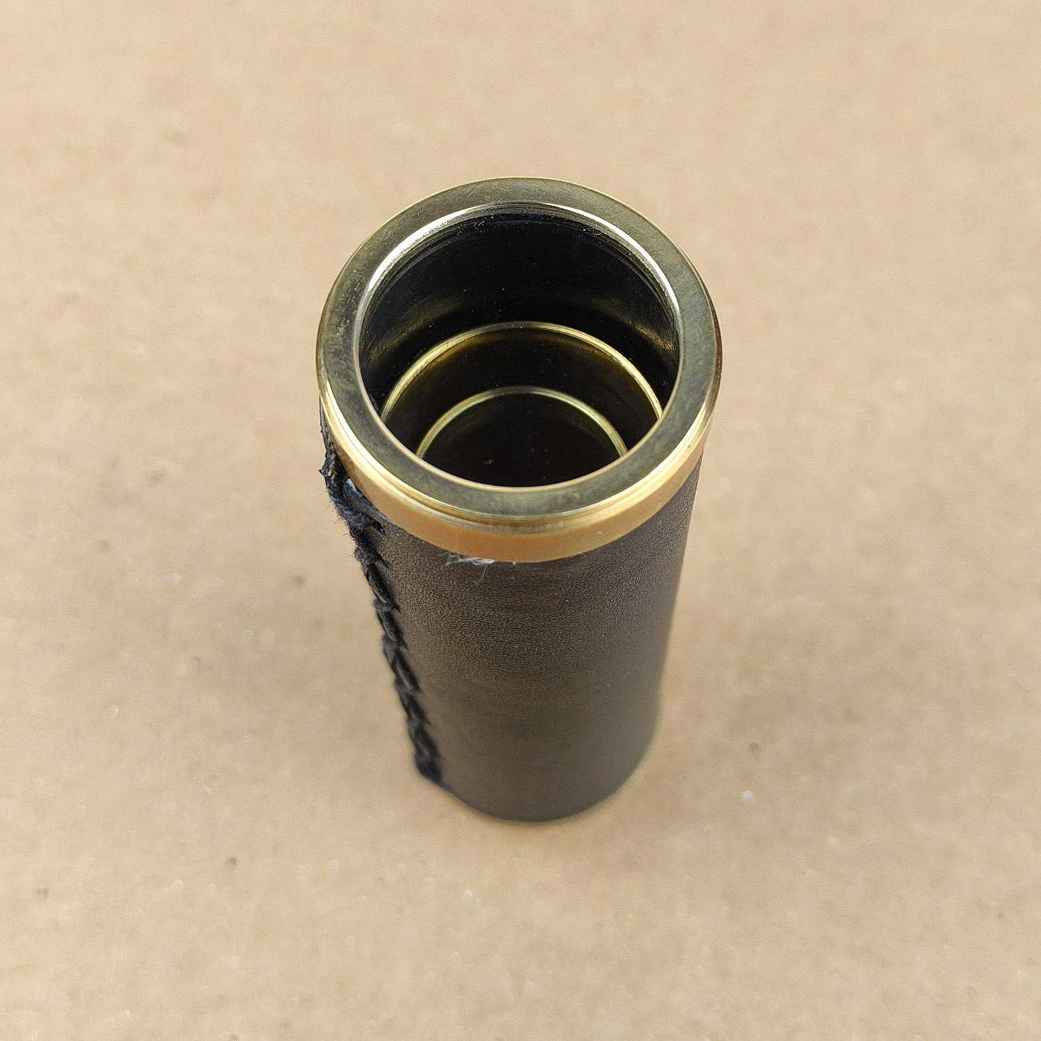Vintage Style 2-Draw Brass Spyglass. 27mm Objective Lens. Black Barrel